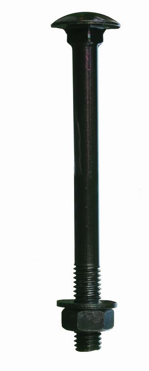SLOTBOUT INCL. MOER EN RING ZWART M8X70 VERZINKT DEELDRAAD